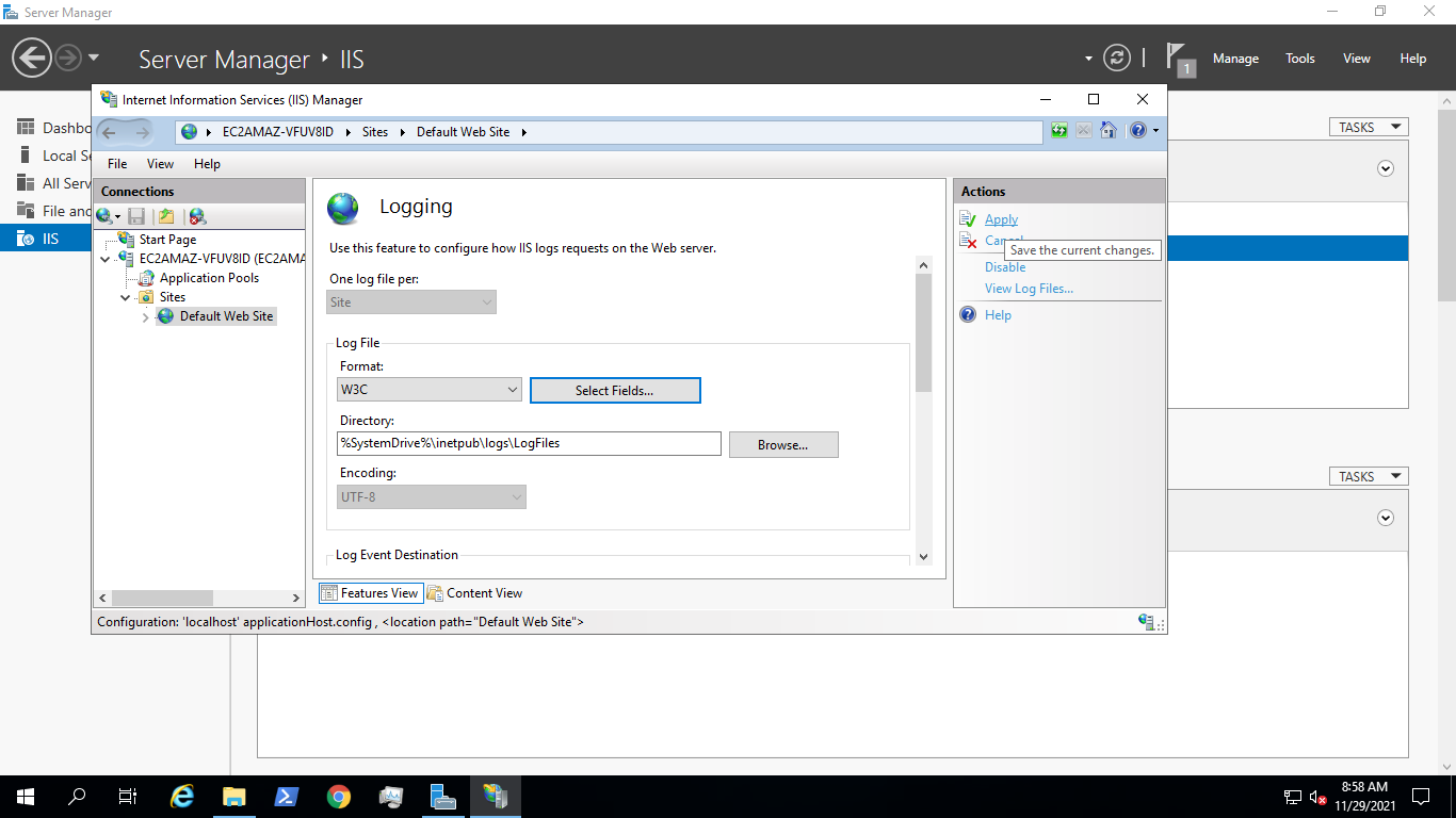 Setup for IIS Server and Access Logging | SnappyFlow